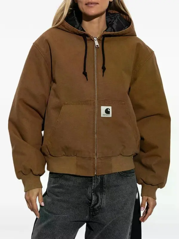 Carhartt Work In Progress Active Logo-patch Drawstring Jacket - Brown