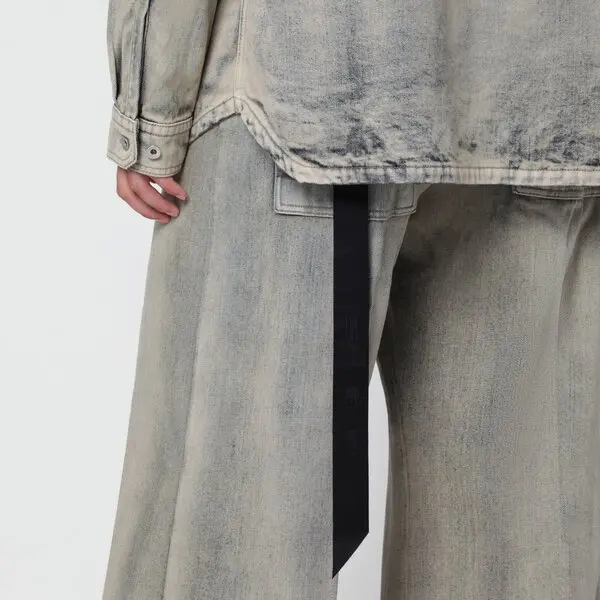 Rick Owens Oversized Shirt In Mineral Washed Denim
