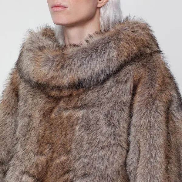 BB COUTURE Brigitte Faux Fur Poncho