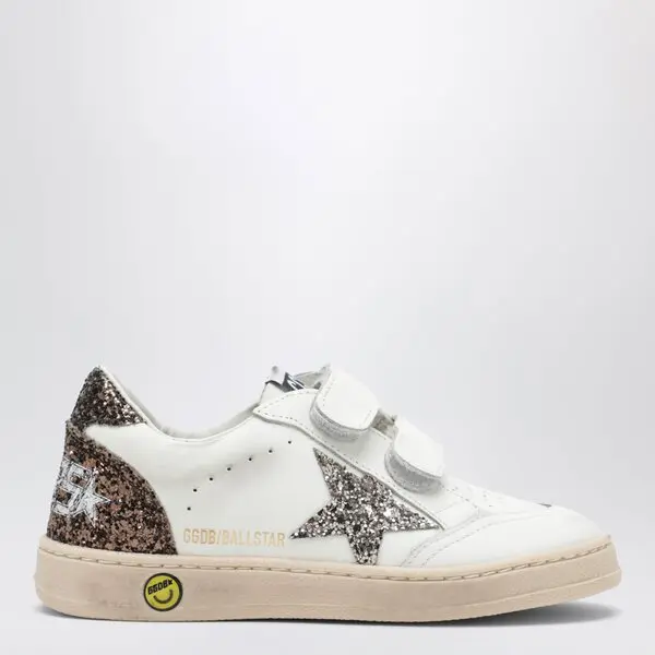 GOLDEN GOOSE Ballstar Leather Sneakers With Glitter Detail