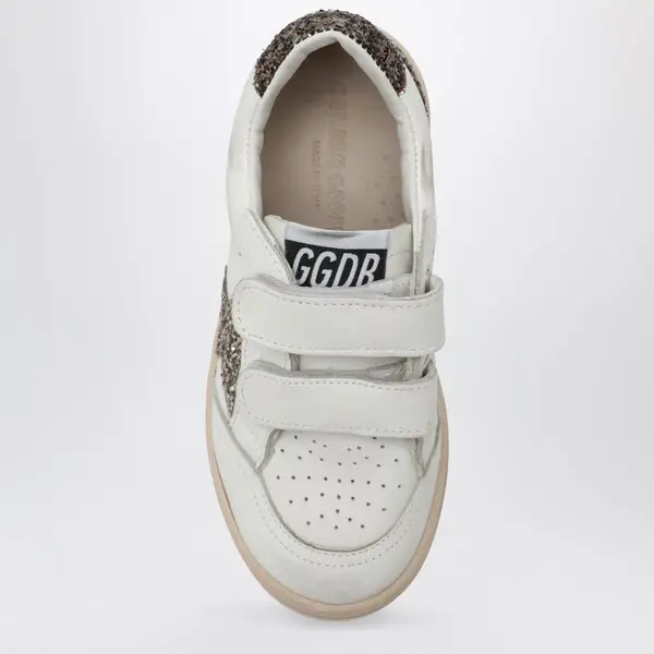 GOLDEN GOOSE Ballstar Leather Sneakers With Glitter Detail