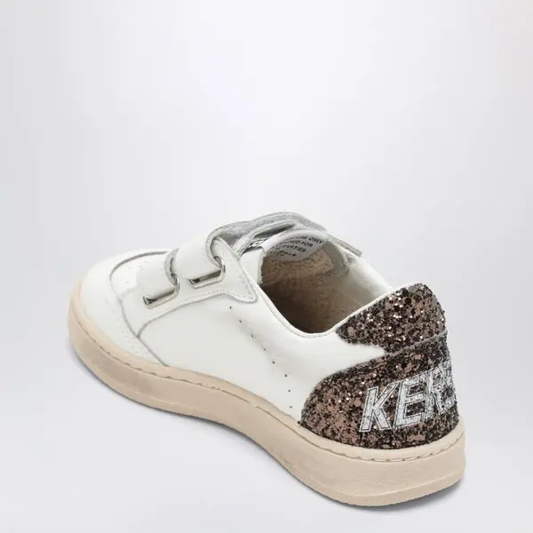 GOLDEN GOOSE Ballstar Leather Sneakers With Glitter Detail