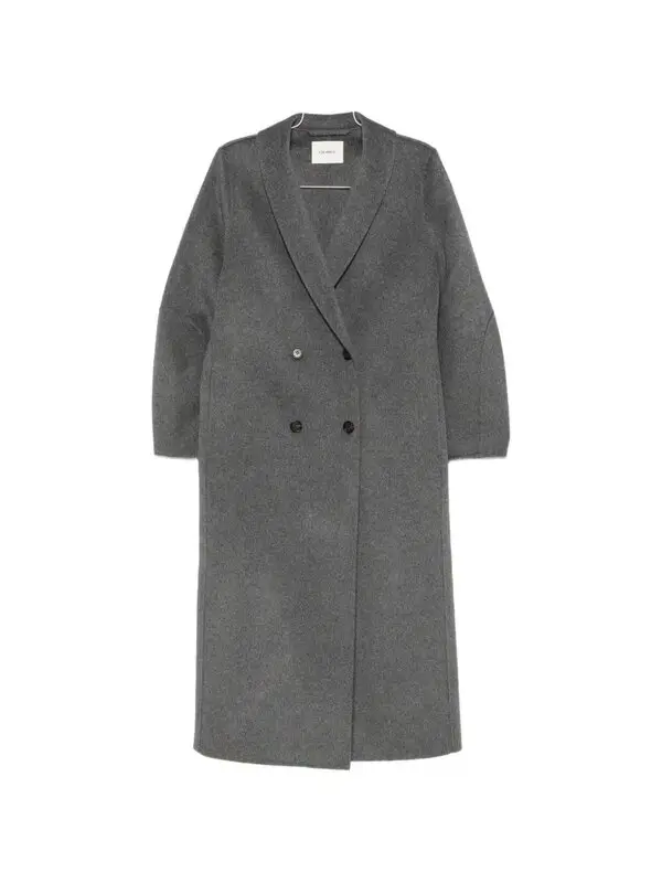 LISA YANG Double-breasted Shawl-lapel Coat - Grey