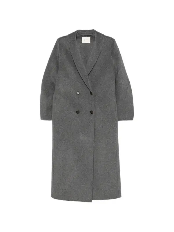 LISA YANG Double-breasted Shawl-lapel Coat - Grey