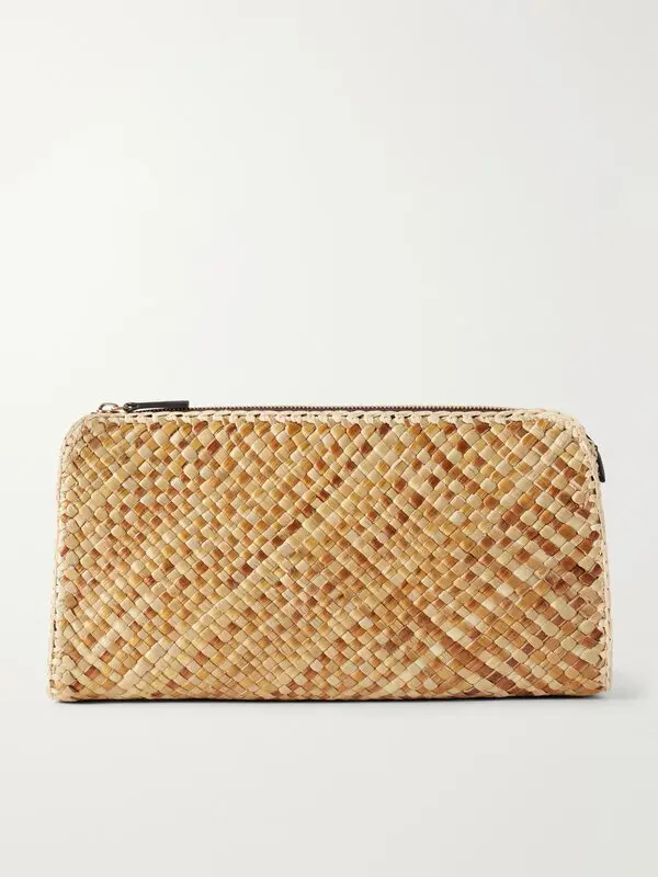 THE ROW Alla Straw Woven Clutch - Neutrals