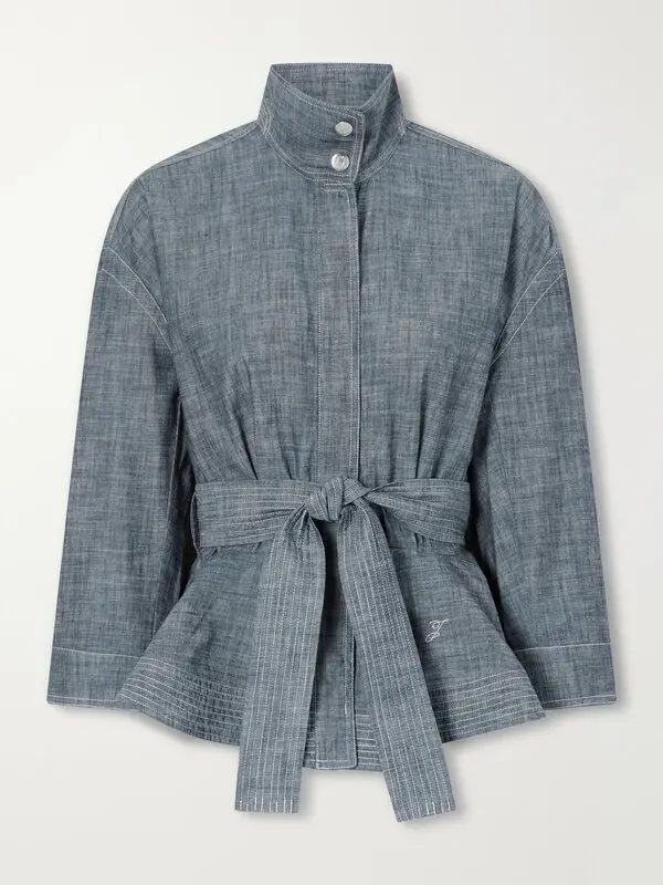 Jacquemus La Veste Cabana Belted Cotton Jacket - Gray