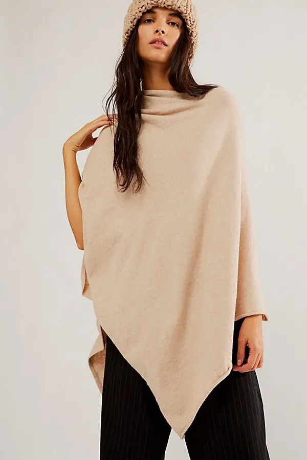 Free People Simply Triangle Poncho Jacket At - Tan
