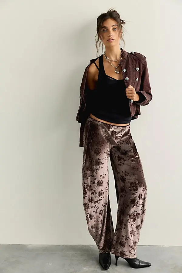 Free People Radiance Velvet Pull-on Pants At - Ashbrown