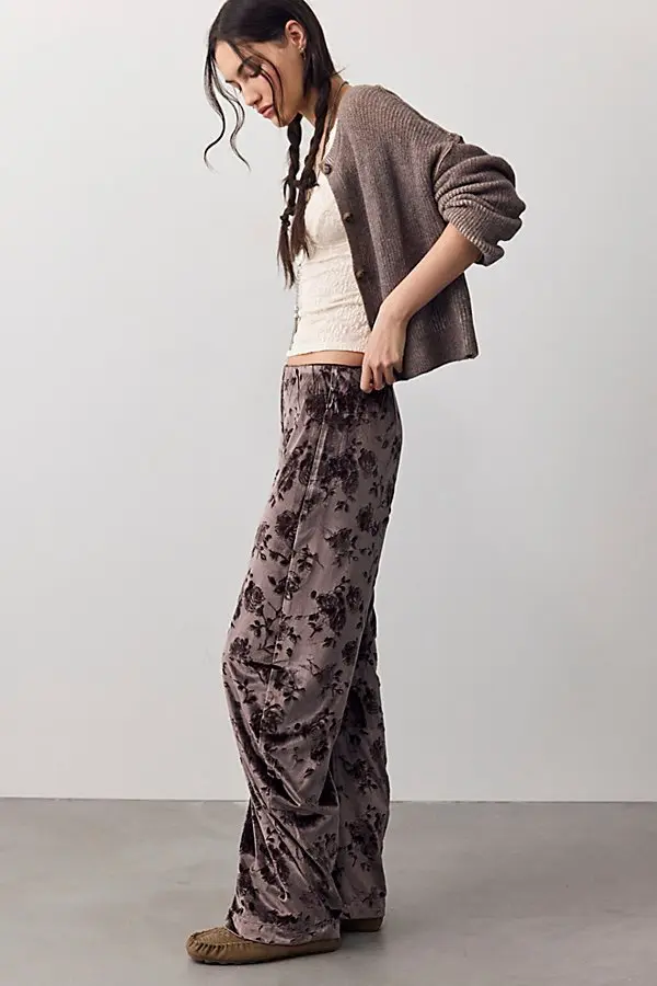 Free People Radiance Velvet Pull-on Pants At - Ashbrown