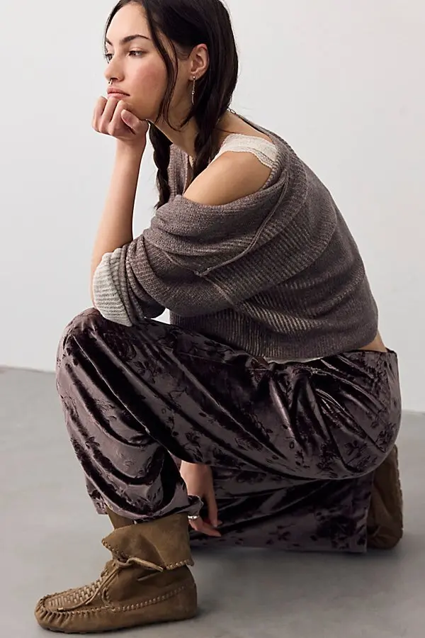 Free People Radiance Velvet Pull-on Pants At - Ashbrown