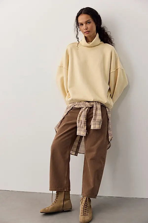 We The Free Mod In This Funnel-neck Pullover At - Alabaster Cream