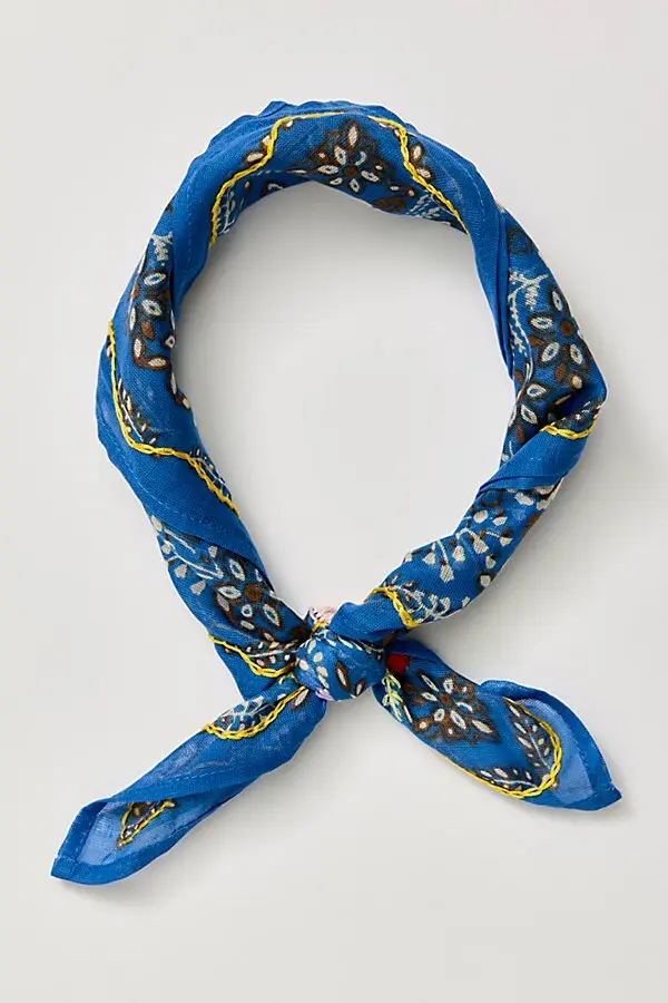 Chan Luu Embroidered Floral Bandana At - Granada Sky