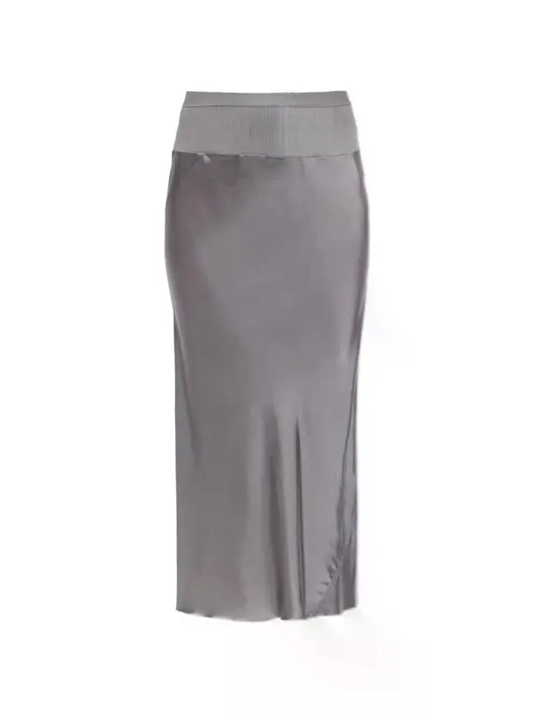 Rick Owens Elasticated-waistband Satin Midi Skirt