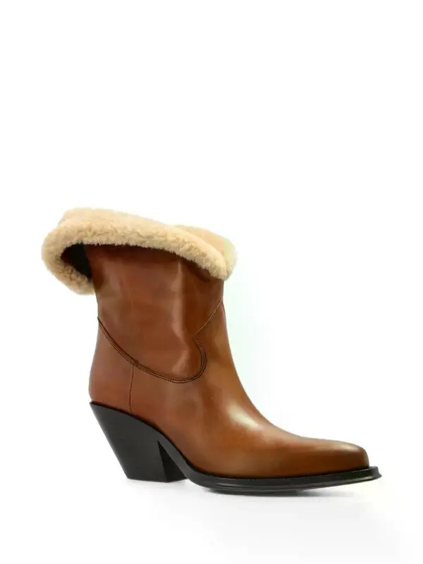 Chloé Azelan Shearling-trim Ankle Boots