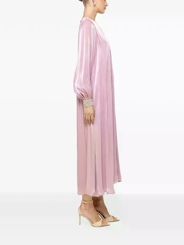 NISSA Crystal Embellished Chiffon Midi Dress