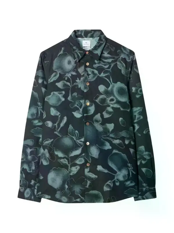 Paul Smith Floral-print Long-sleeve Shirt - Black