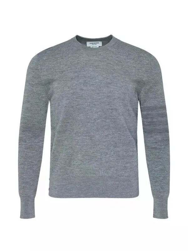 Thom Browne Ottoman Milano Stitch 4-bar Bomber Pullover - Grey