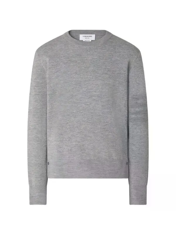Thom Browne Milano Stitch 4-bar Bomber Pullover - Grey