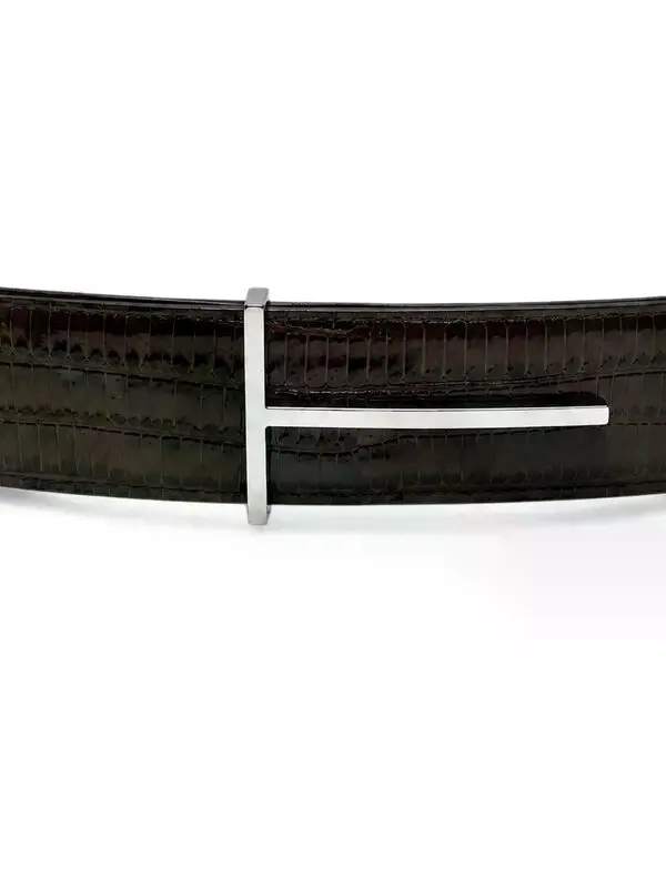 TOM FORD Reversible Lizard-embossed T-buckle Belt