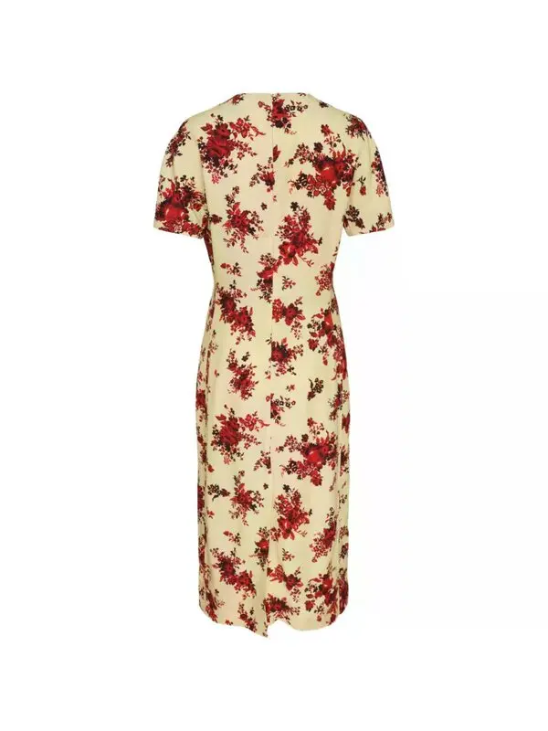 JIL SANDER Floral-print Short-sleeve Midi Dress