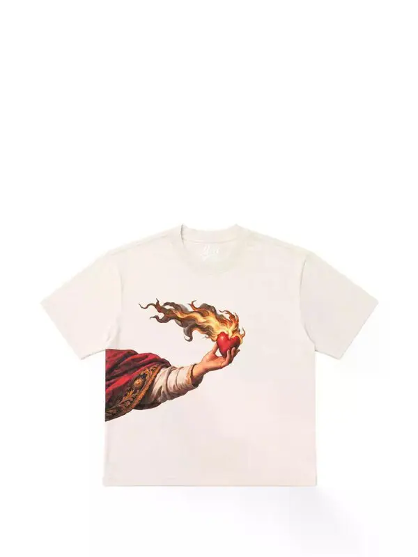 MELT Graphic-print Cotton T-shirt - Neutrals