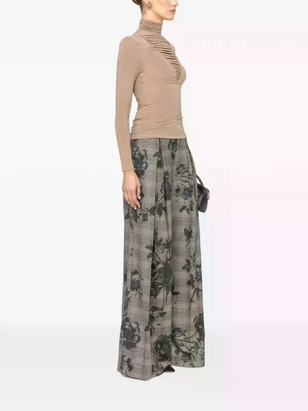 NISSA Lyocell Wool-bland Turtleneck Top - Neutrals