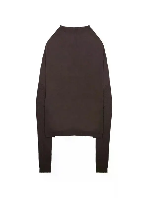 Rick Owens Ls Crater Ribbed-knit Panelled Sweater