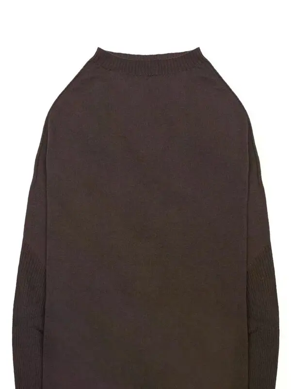 Rick Owens Ls Crater Ribbed-knit Panelled Sweater