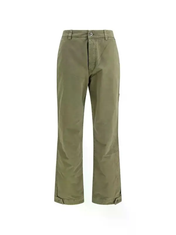 Off-White Straight-leg Cotton Trousers - Green