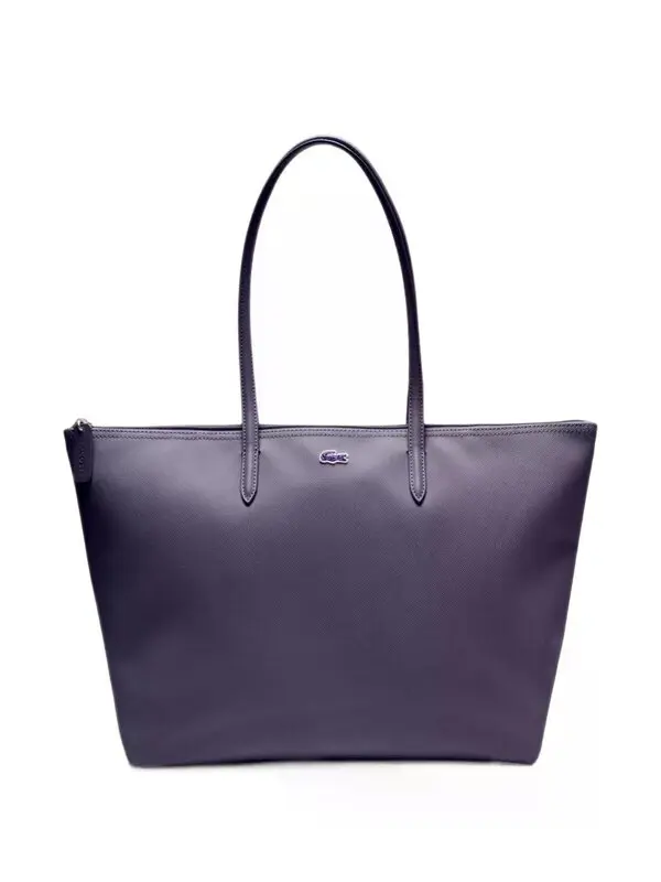 Lacoste Large Logo-plaque Tote Bag - Purple