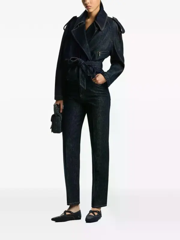 Emporio Armani Knot Detail Straight Leg Jeans