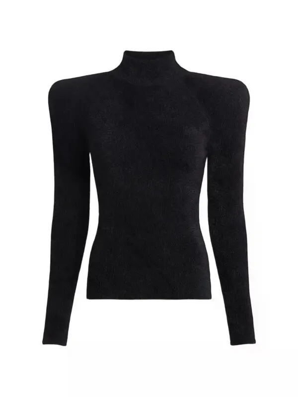 Balmain Fluffy Ribbed-knit Jumper - Black