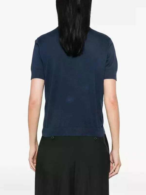 Emporio Armani Logo-embroidered Short-sleeve Sweater