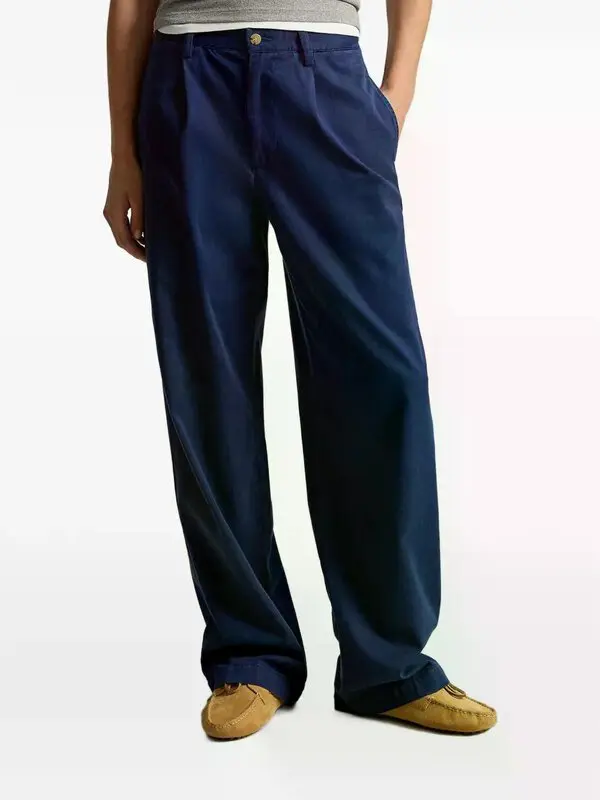 Polo Ralph Lauren Pleated Cotton-blend Relaxed Trouser - Blue