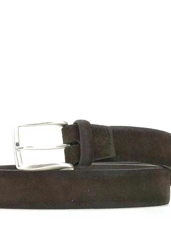 ALBERTO LUTI Suede Buckle Belt - Brown