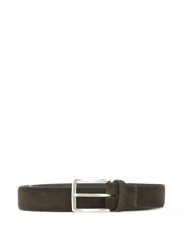 ALBERTO LUTI Suede Buckle Belt - Brown