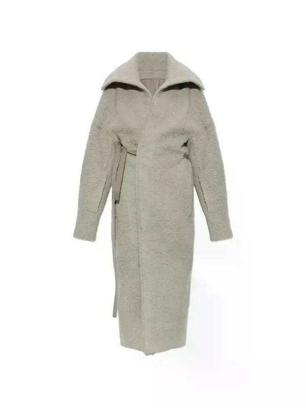 Rick Owens Belted Oversized-collar Coat - Grey