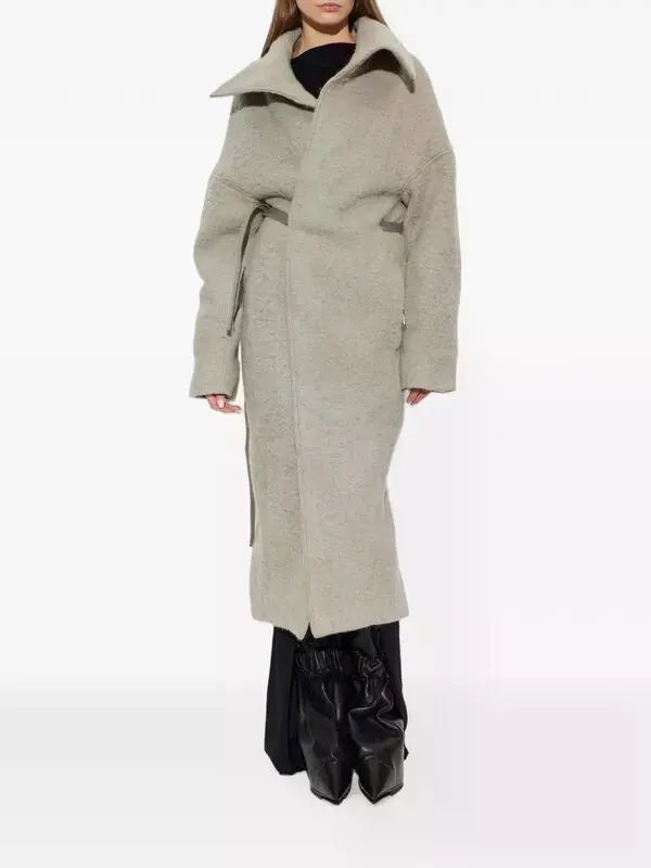 Rick Owens Belted Oversized-collar Coat