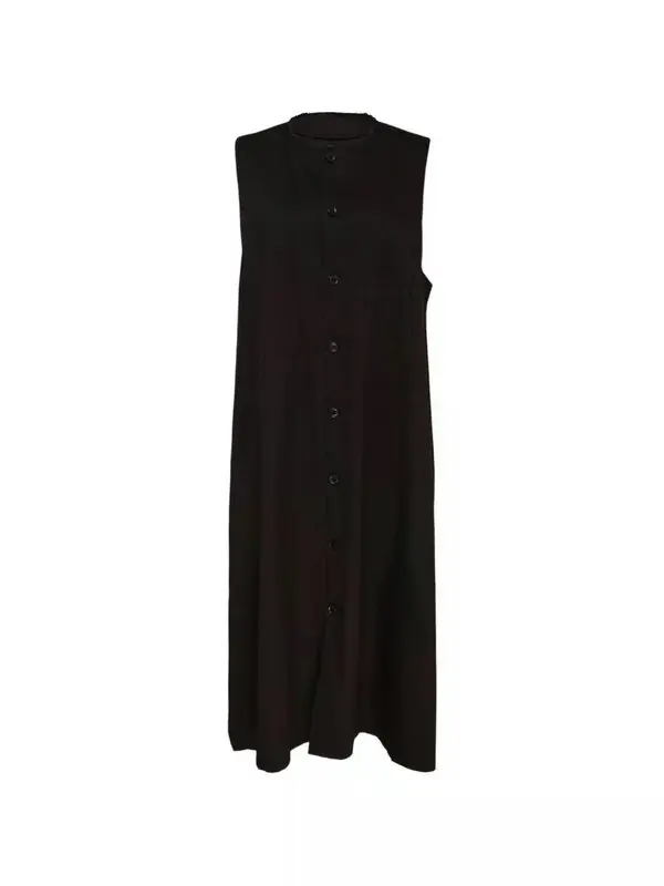 Y’s Button-up Sleeveless Maxi Dress - Black