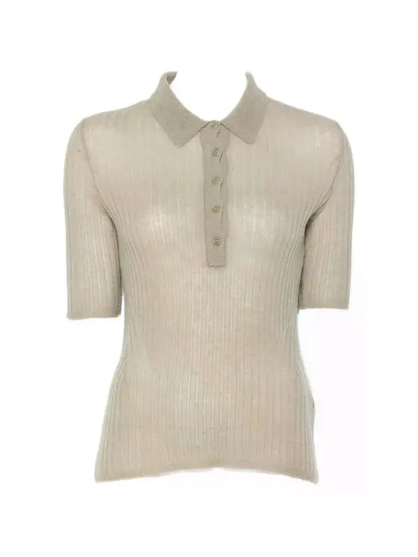 BOSS Ribbed-knit Polo Top