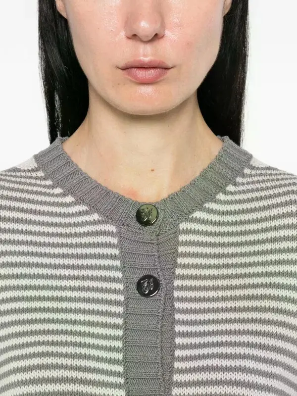 Emporio Armani Striped Button-up Cardigan