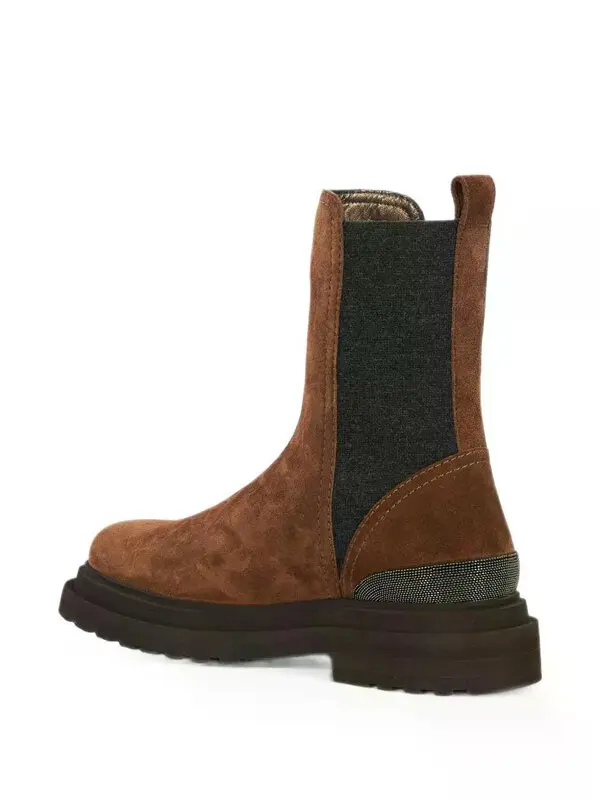Brunello Cucinelli Monili-embellished Suede Ankle Boots