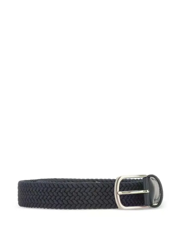 ALBERTO LUTI Woven Leather Trim Belt - Blue