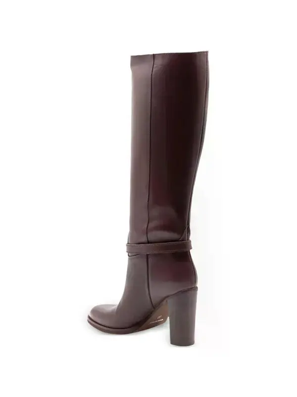 CHANTAL Buckle-strap Knee-high Leather Boots