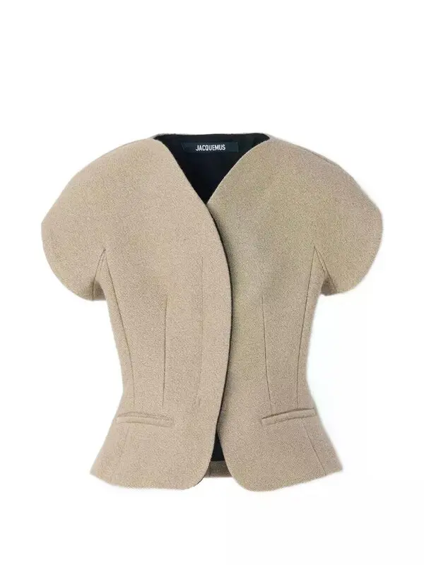 Jacquemus The Ovalo Short-sleeve Jacket - Neutrals