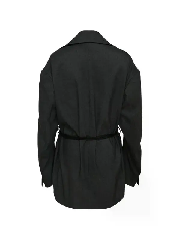 Yohji Yamamoto Toggle-fastening Rope-belt Blazer - Grey