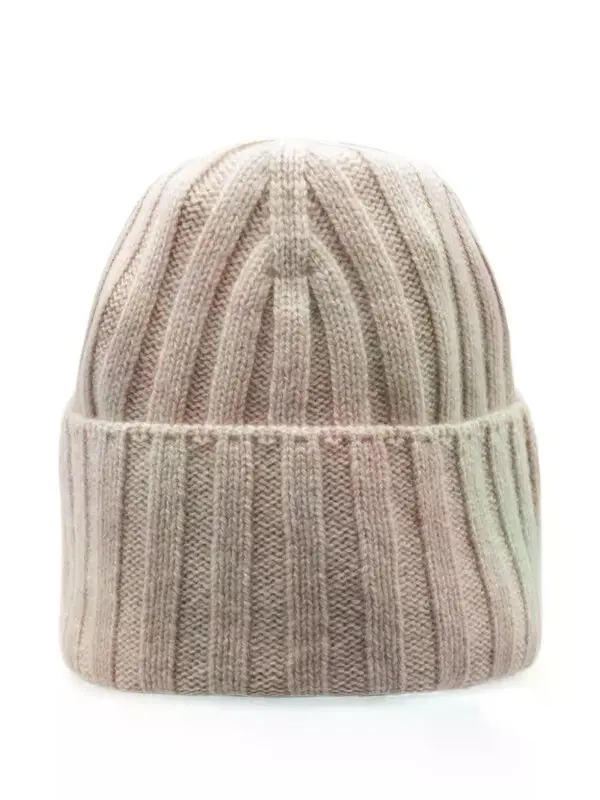 CRUCIANI Ribbed-knit Cashmere Beanie Hat - Neutrals