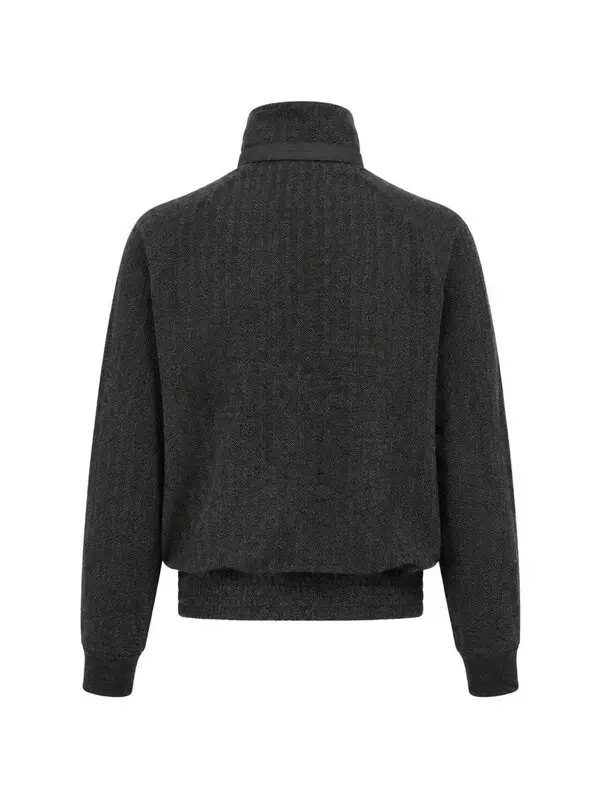 TOM FORD Herringbone-pattern Nubuck-detail Sweater