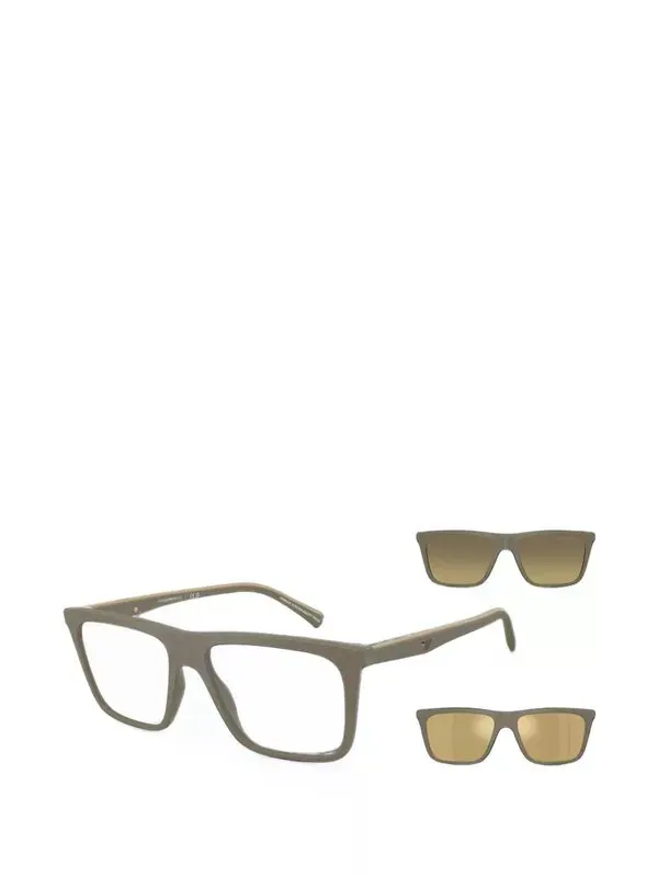 Emporio Armani Clip-on Square-frame Glasses