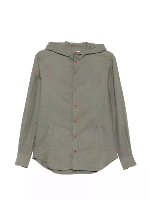 Kiton Mariano Hooded Button-up Shirt